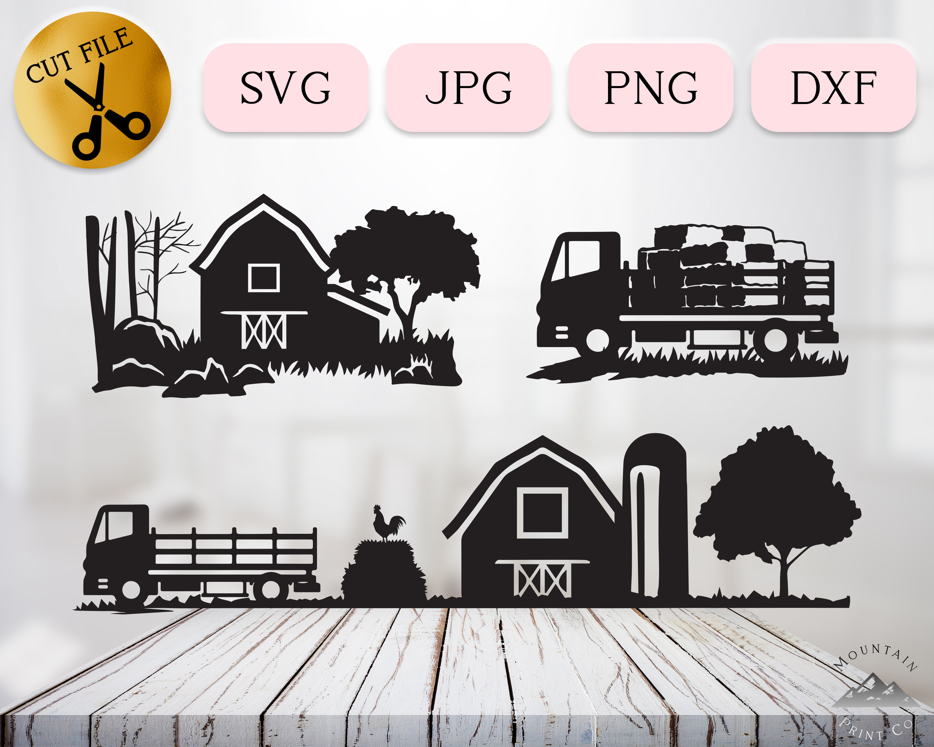 Farm Scene SVG Bundle Farming Svg Farm Life Clipart Farm - Etsy