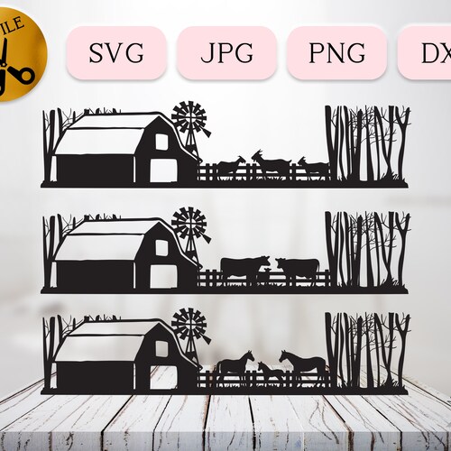 Farmer Ranch Svg Bundle Farm Barn Silhouette Barnyard Animal - Etsy