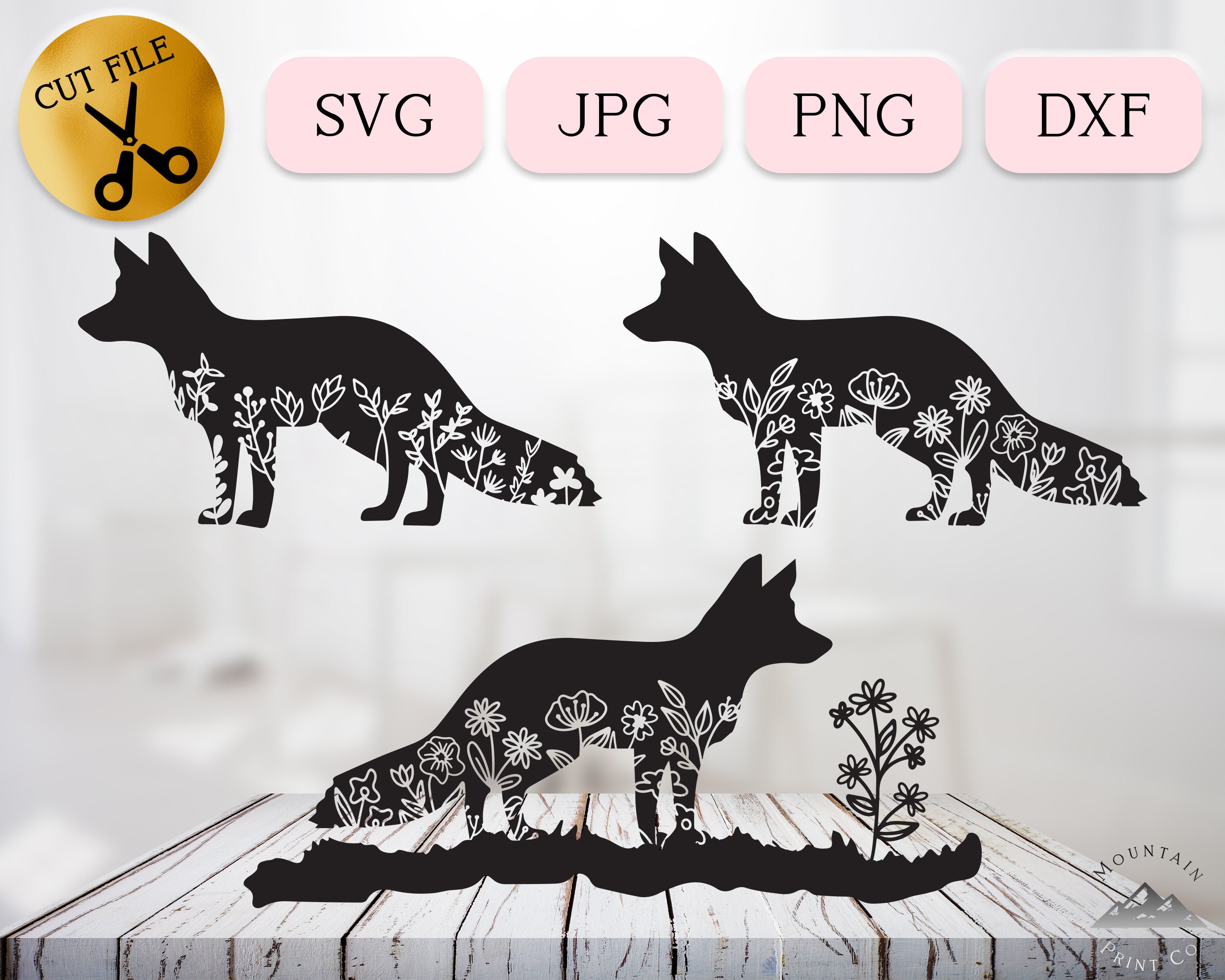 Cricut Dxf Fox Clipart Fox Silhouette Bundle Fox Png Fox Svg Fox ...