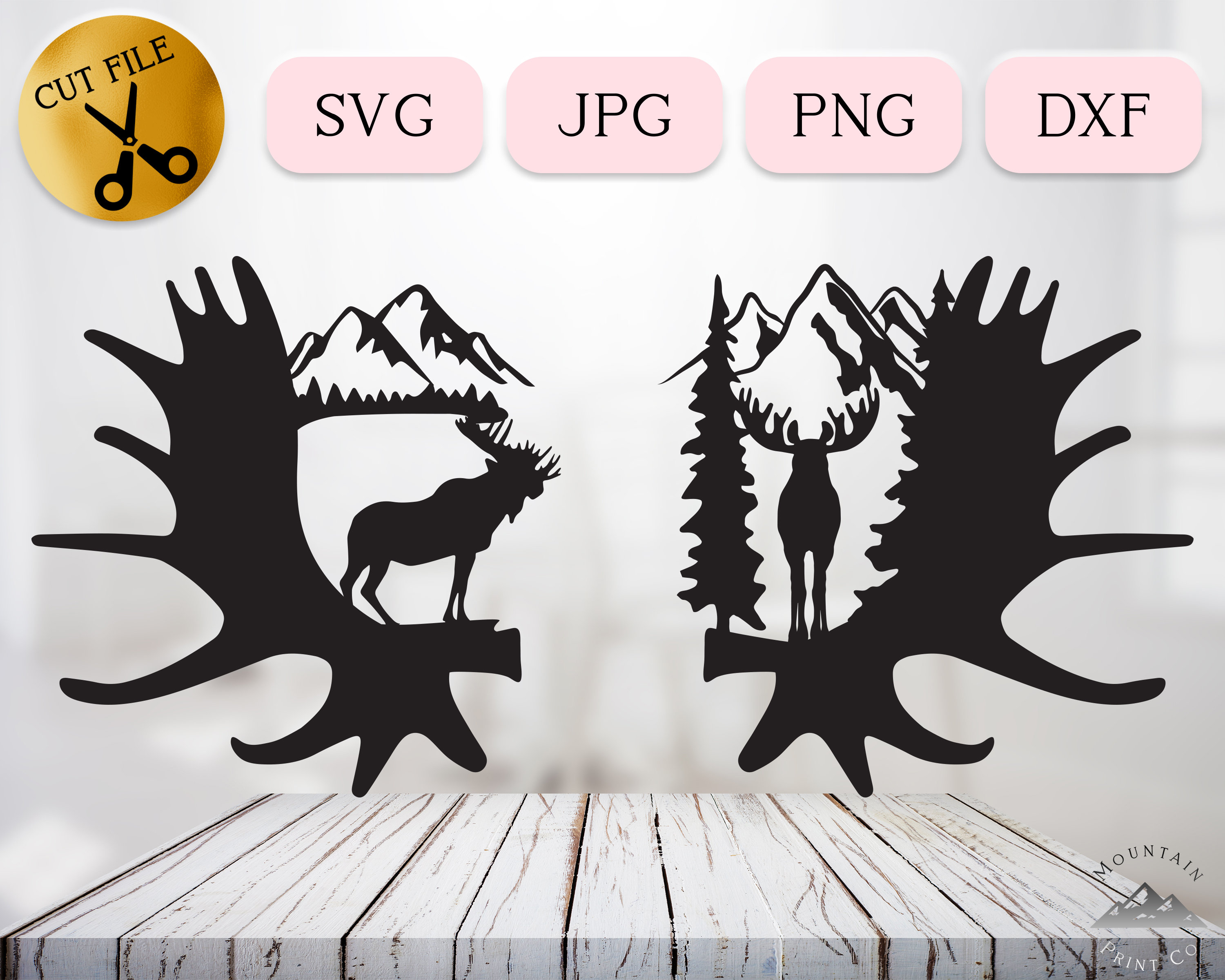 Moose Antlers Silhouette