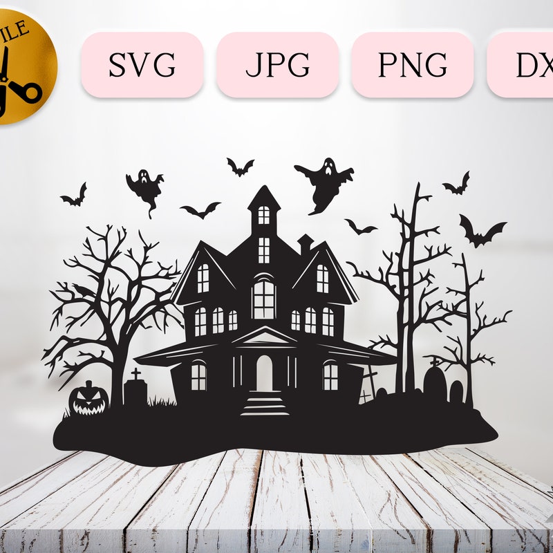 Haunted House Svg - Etsy
