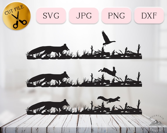 Fox Chasing Rabbit Svg Fox Chasing Duck Scene Fox and | Etsy
