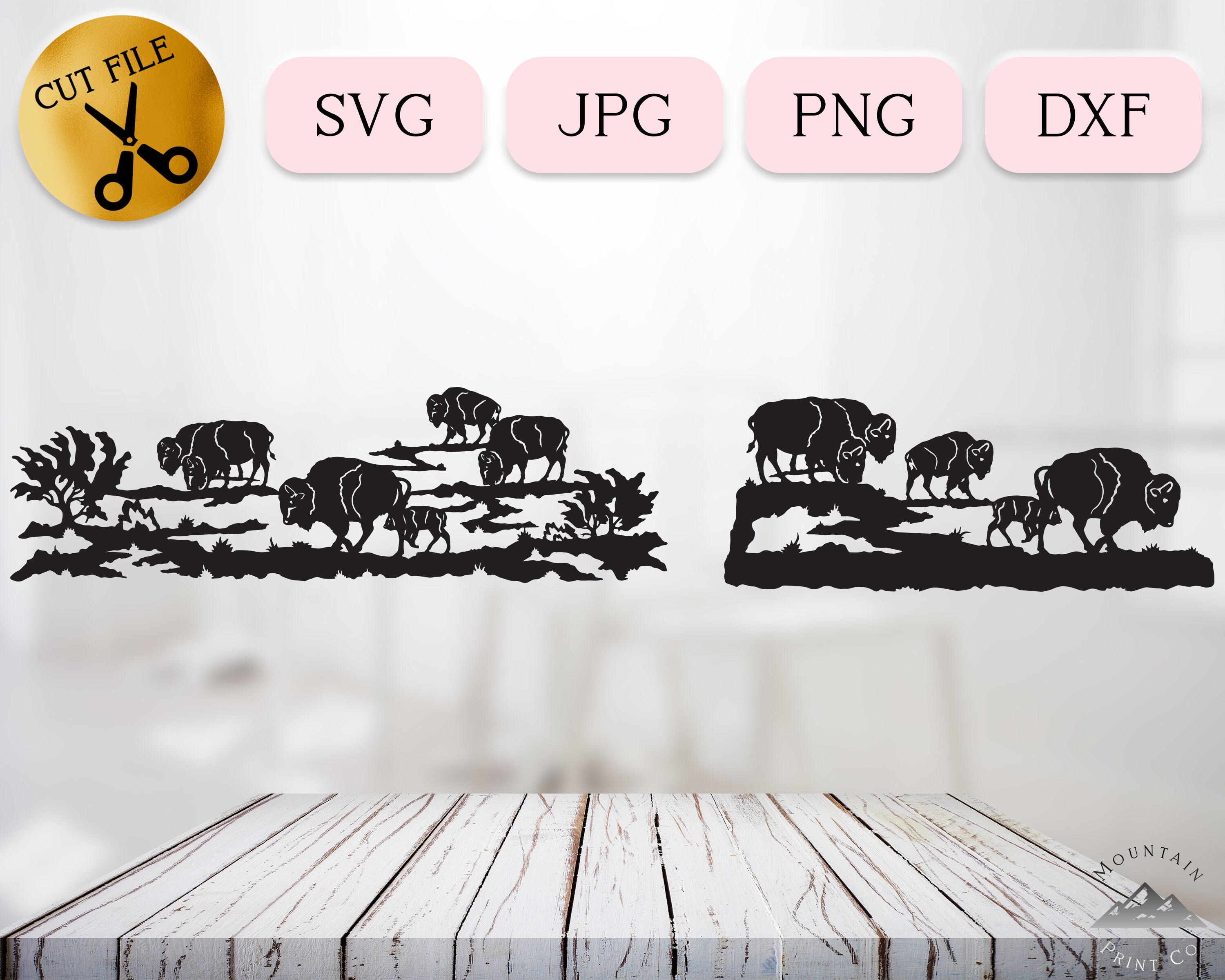 Grazing Buffalo SVG Bundle Baby Bison Family Vector Prairie - Etsy Canada