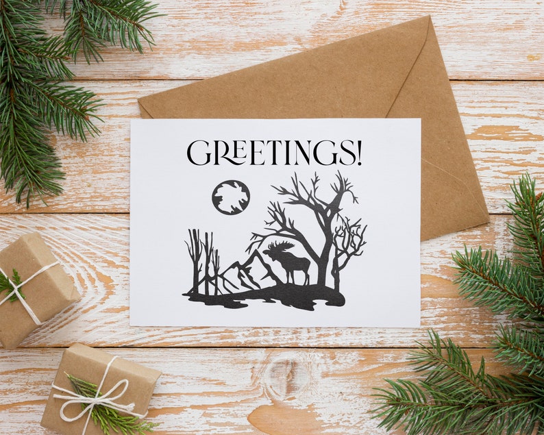 Sleeping Moose Scenes SVG Bundle Mountain Moose Silhouette | Etsy
