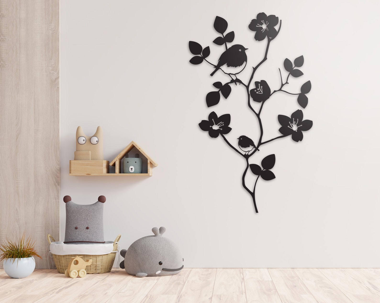 Robin in Tree Branch SVG Bundle Vertical Flowering Branch | Etsy Canada