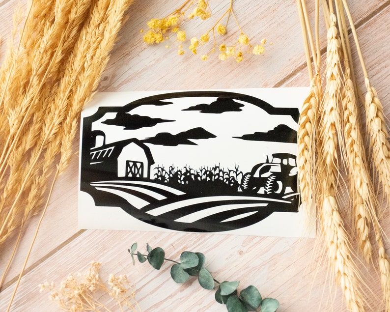 Frame Farm Sign Cut File Svg, Farmer's Field Dxf, Tractor Clipart, Barn ...