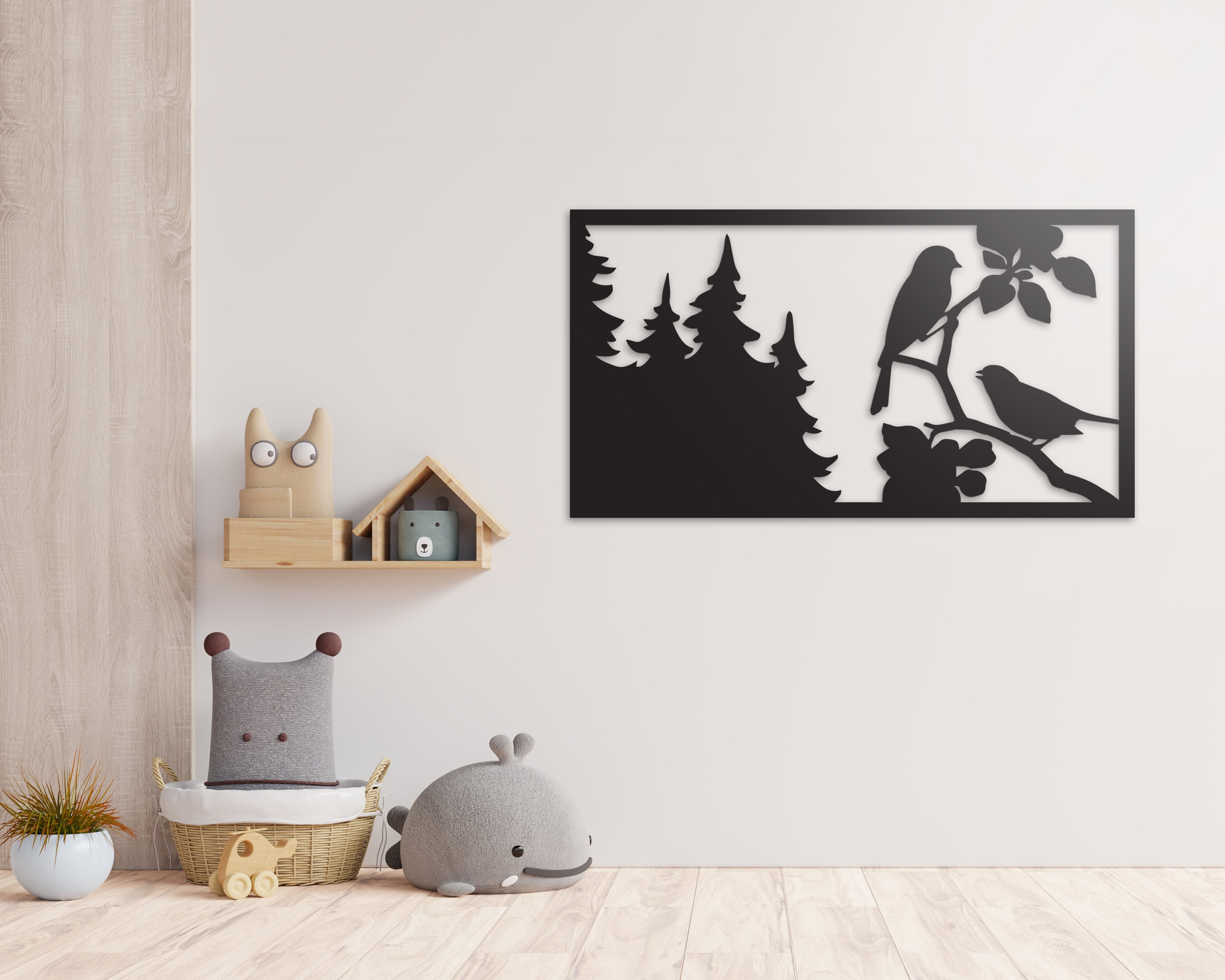 Bird Metal Panel DXF, Laser Cut File Hummingbird Svg, Birds in Branches ...