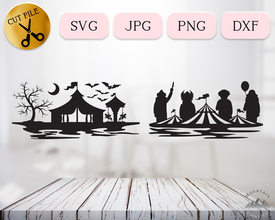 Killer Clown Svg Bundle, Haunted Circus Silhouette, Scary Evil Clown ...