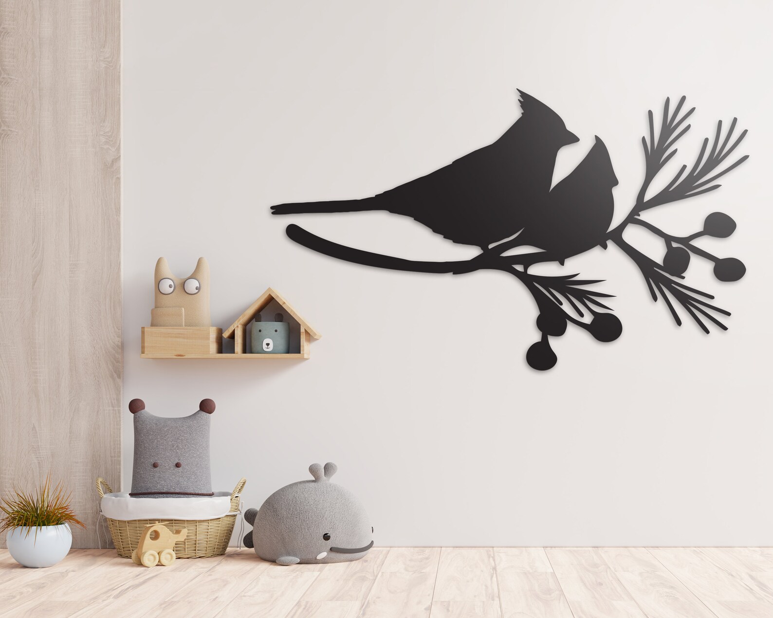 Christmas Cardinal Svg Bundle, Christmas Bird Branch Silhouette, Pair ...