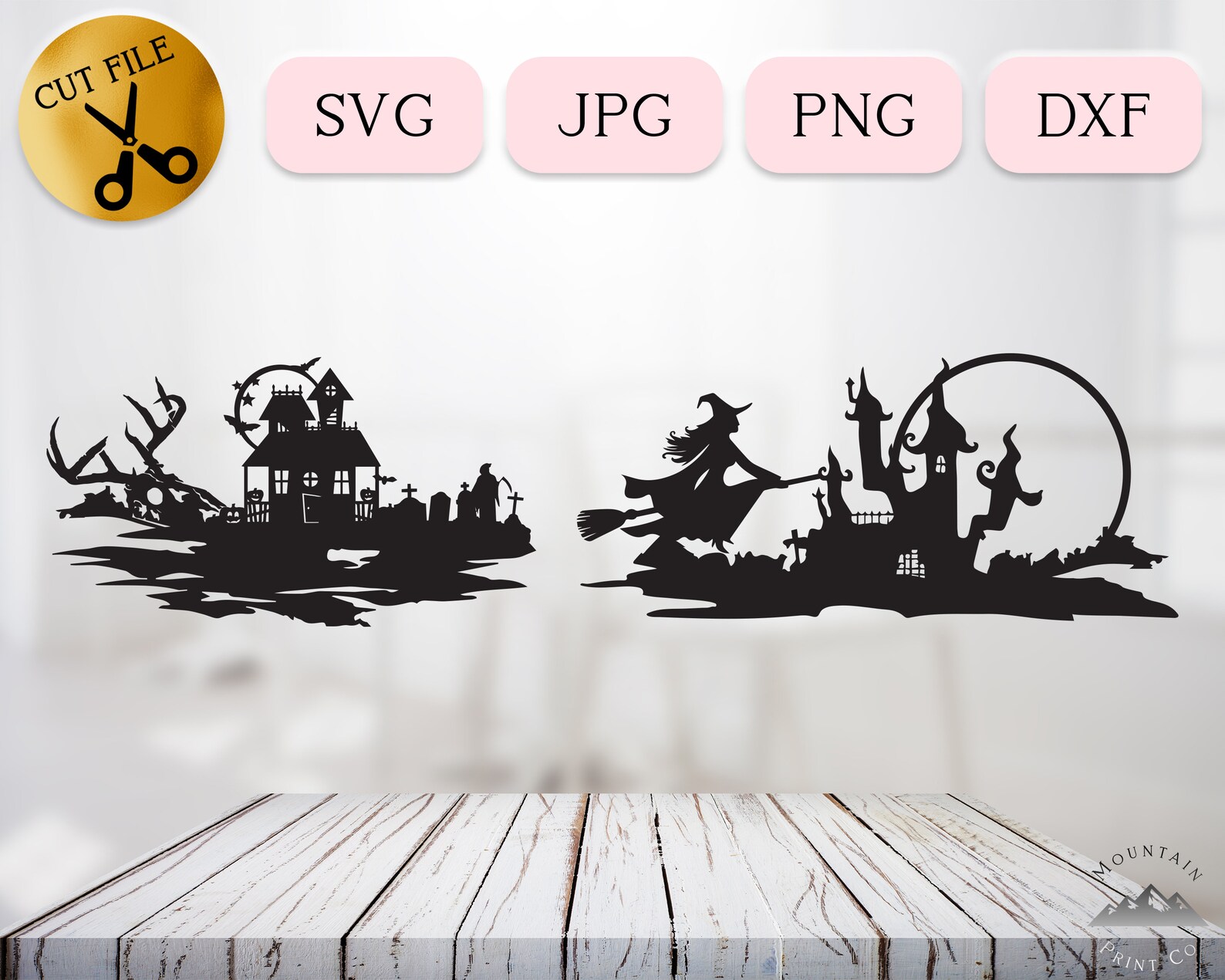 Witch Castle Svg Bundle Haunted House Silhouette Deer Skull - Etsy