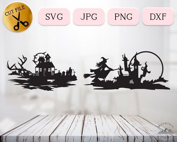 Witch Castle Svg Bundle Haunted House Silhouette Deer Skull - Etsy