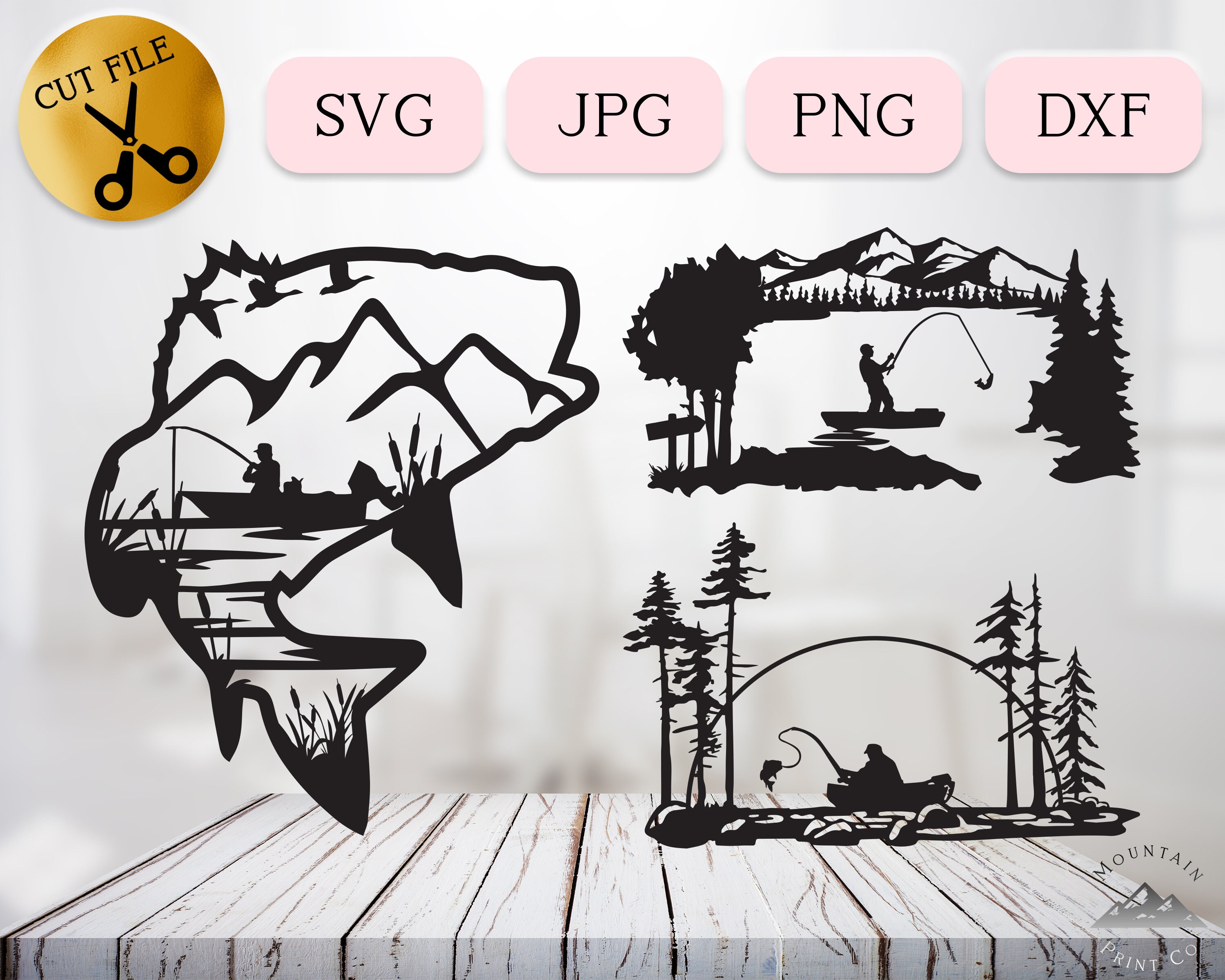 Bass Fishing SVG Bundle Largemouth Bass Fishing Scenes Boat - Etsy Canada