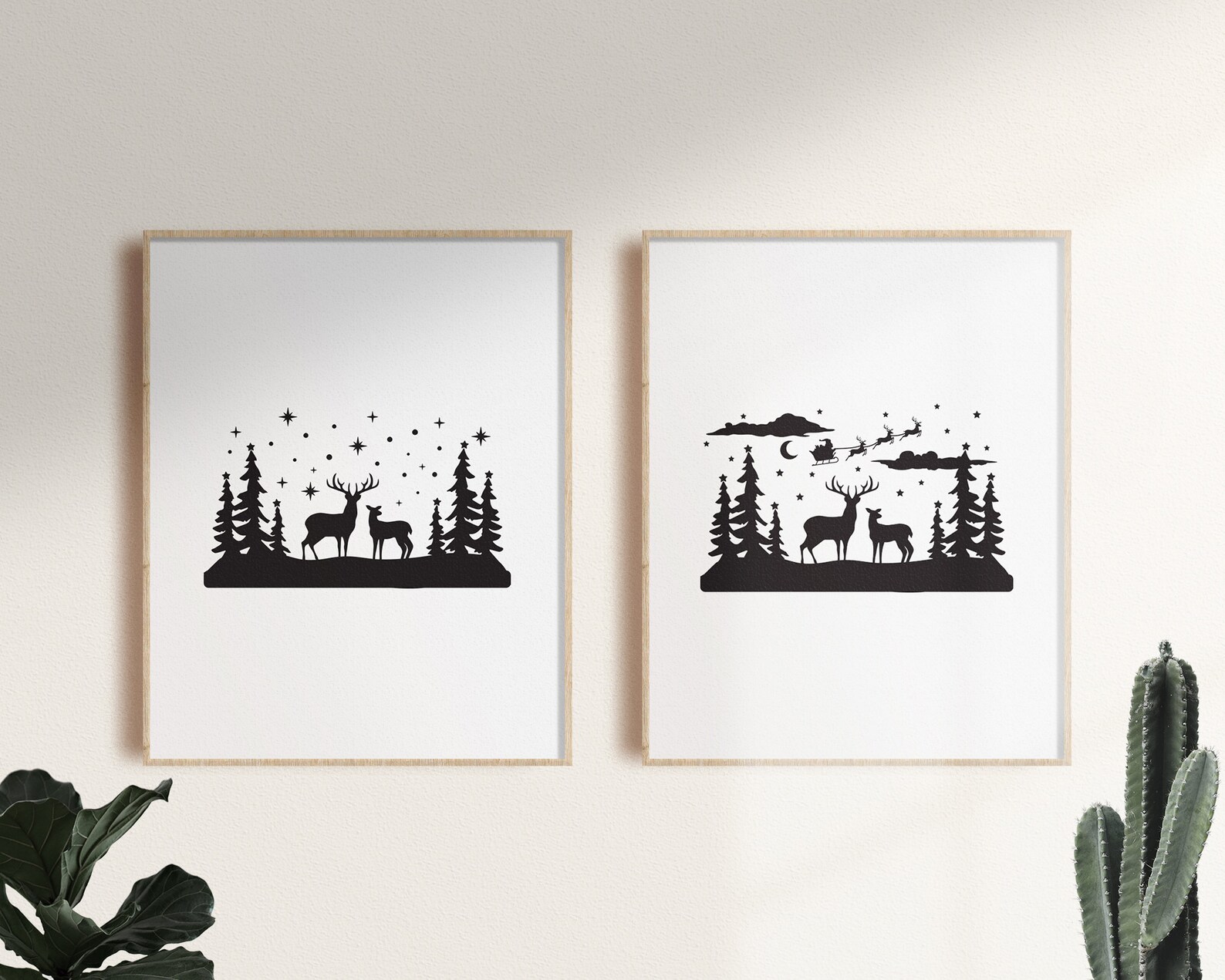 Winter Scene Svg Cut File Christmas Deer Svg for Cricut - Etsy