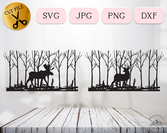 Fallen Tree SVG Wooded Path Svg Deer in Forest Svg Autumn - Etsy Canada