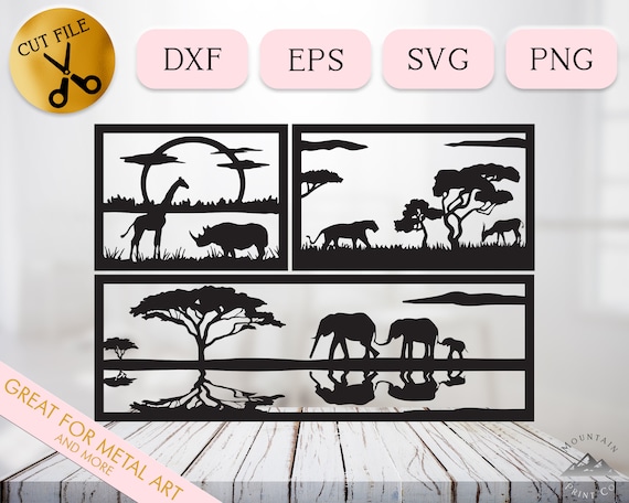 Border Frame Safari Dxf Vector Bundle Scenery Safari - Etsy Canada