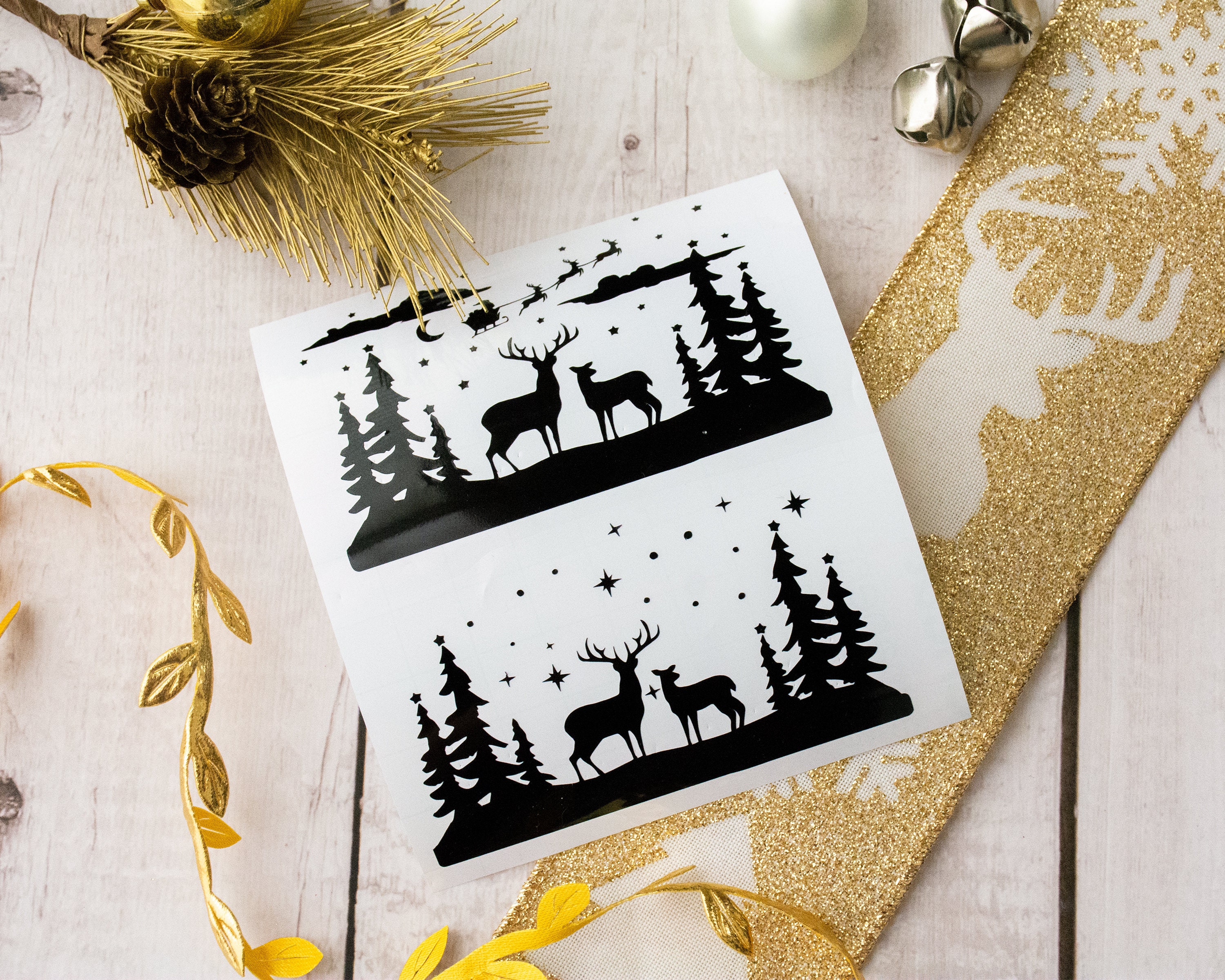 Winter Scene Svg Cut File, Christmas Deer Svg for Cricut, Snowy ...