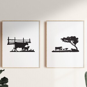 Cow Farm Life Svg, Farm Animal Clipart, Mom Cow With Baby Calf ...