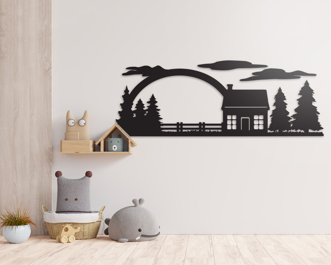 Homestead Silhouette SVG Bundle, Rural Farmhouse Clipart, Farming Scene ...