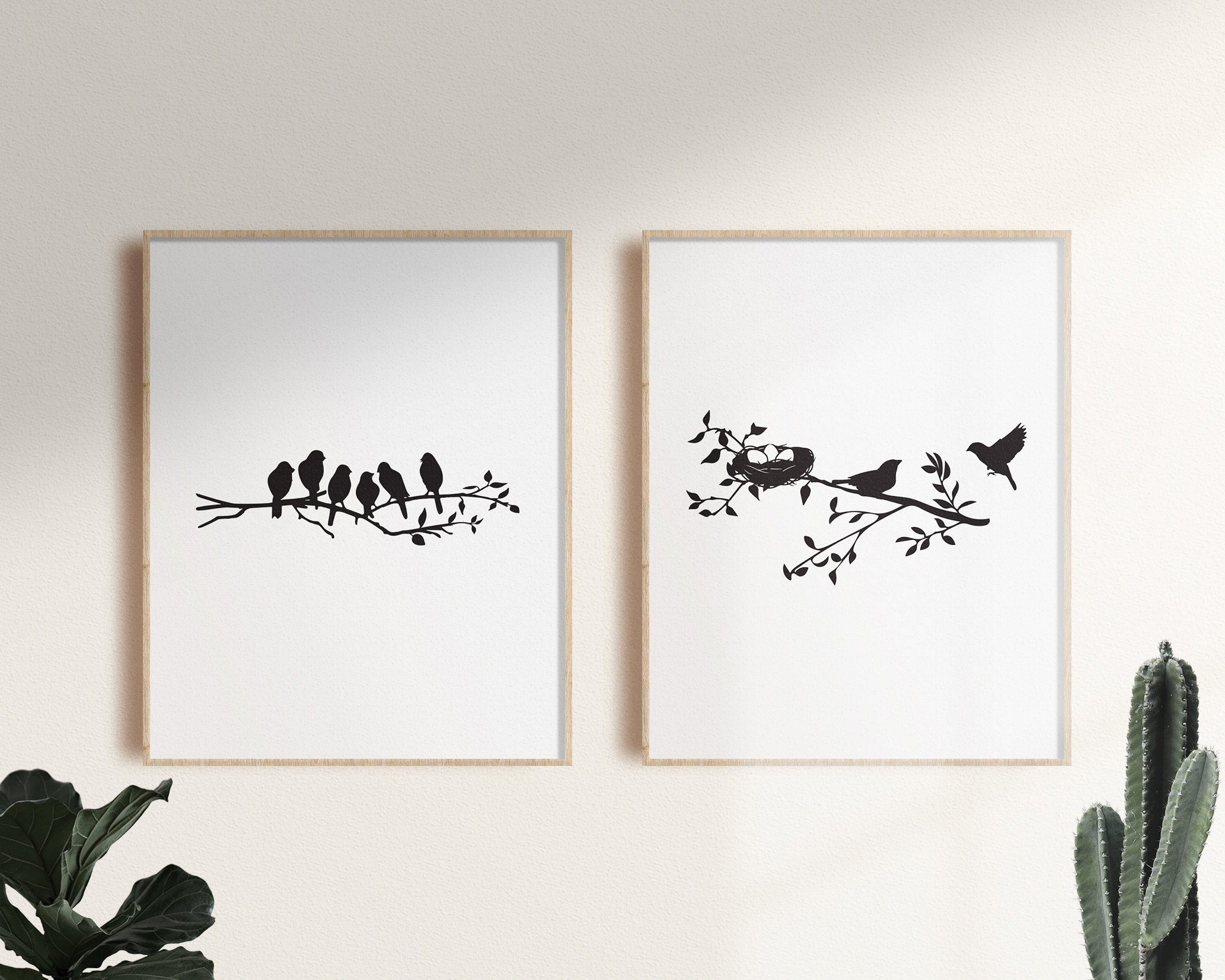 Birds SVG Bundle Birds on Branches Svg Bird in Tree | Etsy