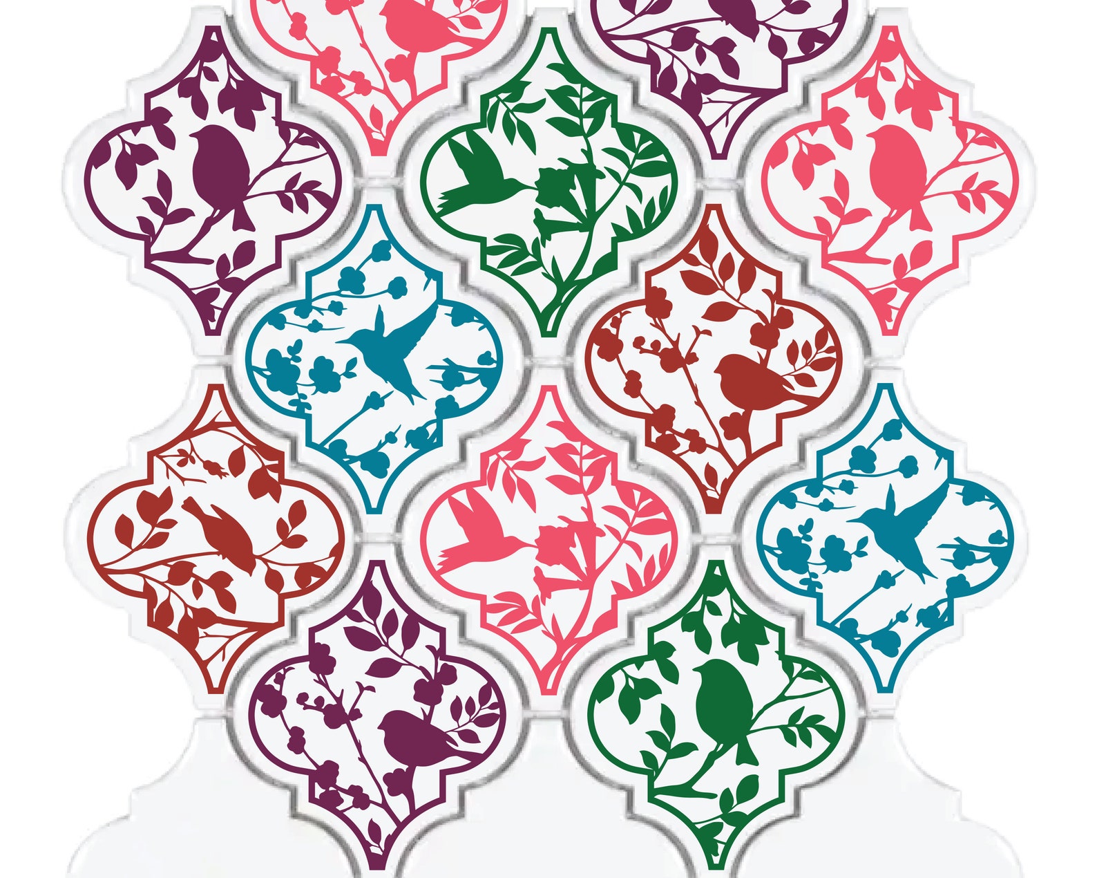 Arabesque Christmas Tile SVG, Arabesque Bauble Svg Bird Theme ...