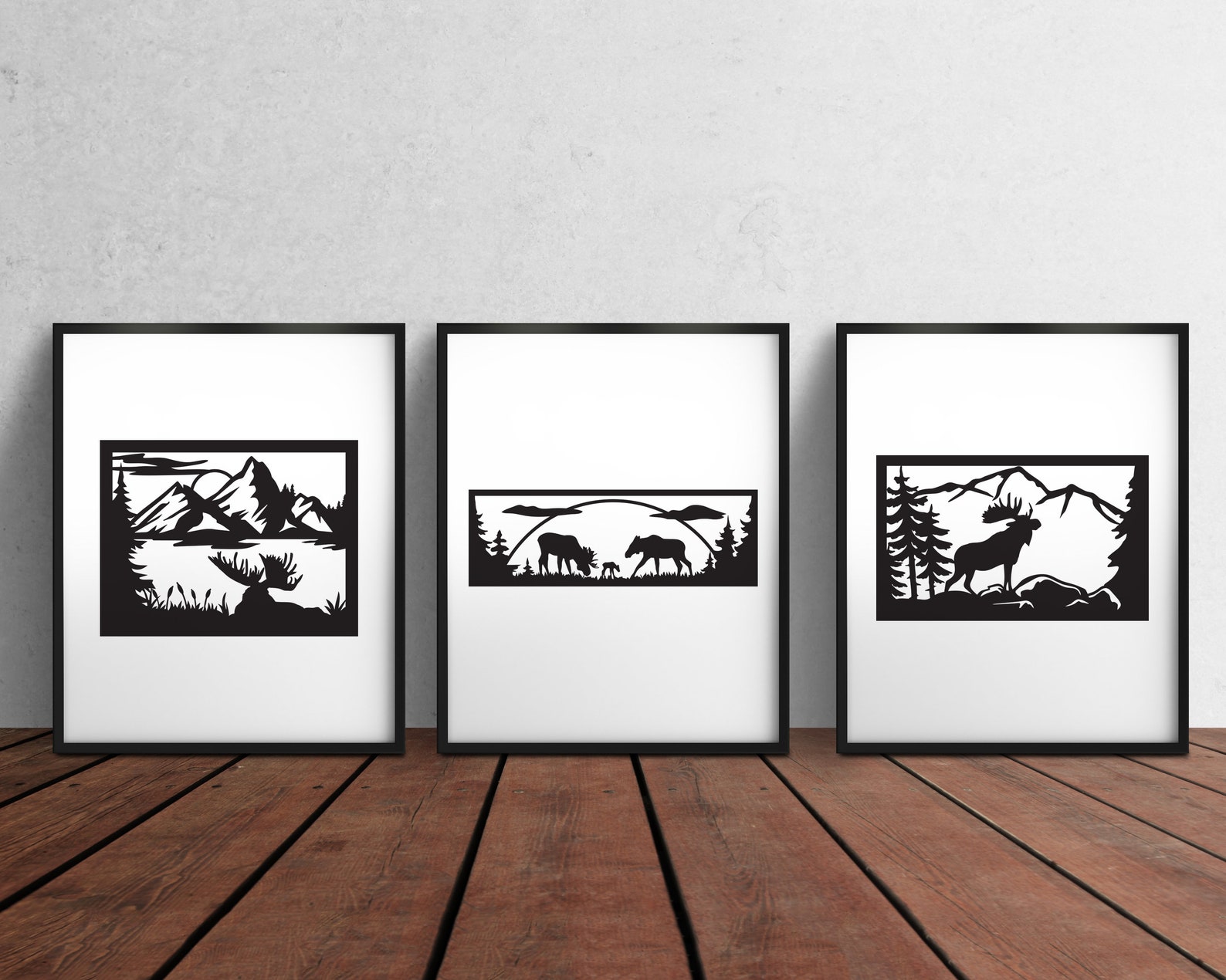 Canadian Wildlife Dxf, Border Frame Moose Eps, Metal Wall Art Moose ...