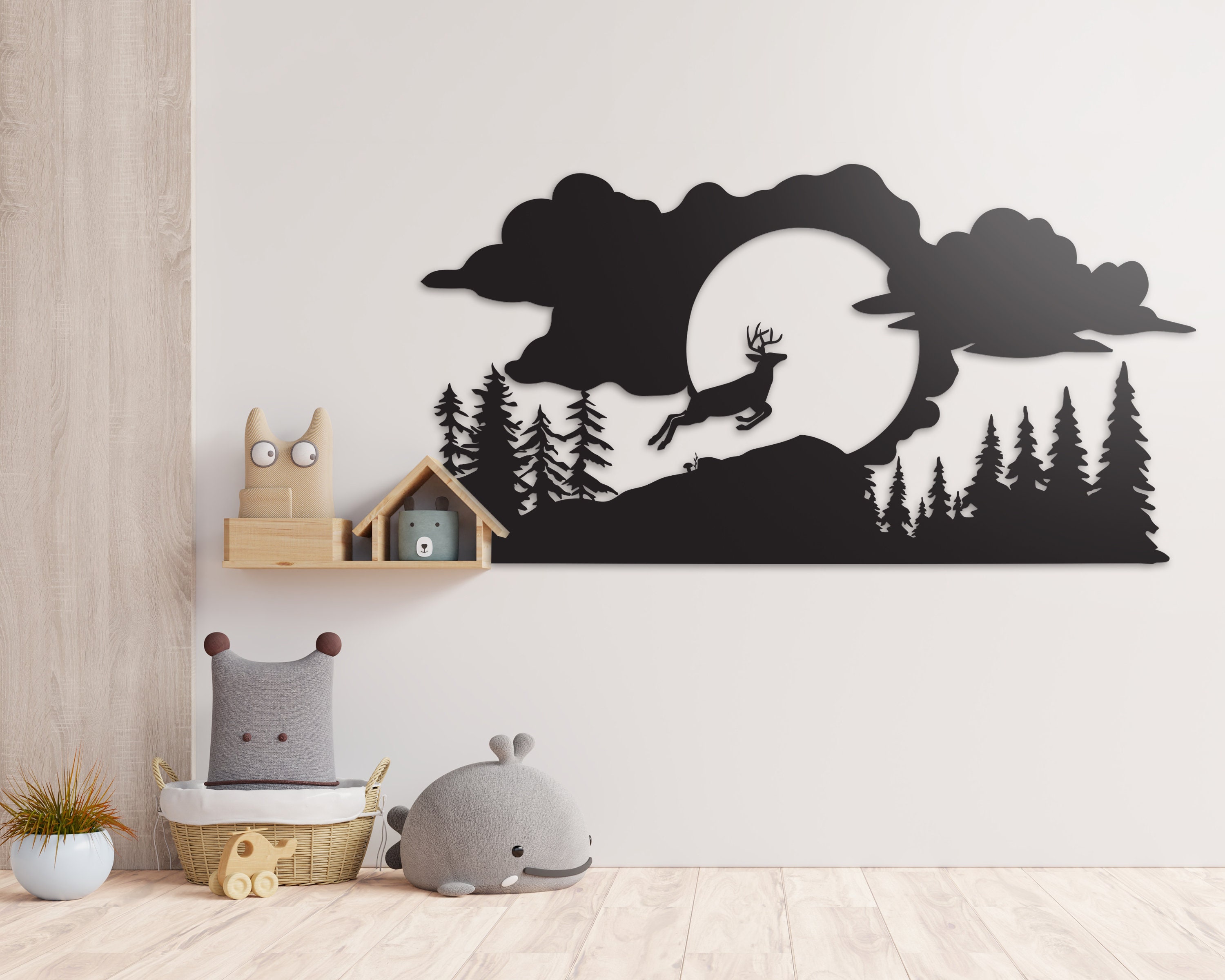 Stag SVG Fantasy Deer Scene Full Moon Svg Cricut Deer - Etsy