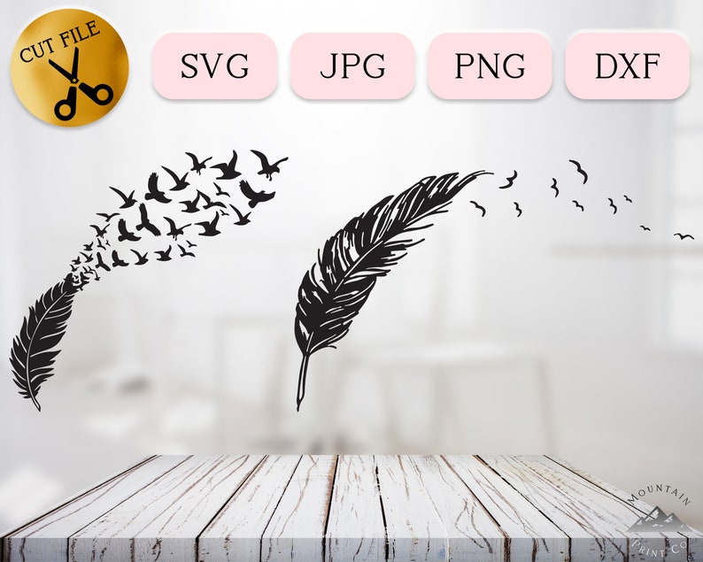 Feather With Birds SVG Bundle, Always in Our Hearts Svg, Angel Wings ...