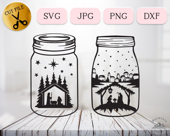 Christmas Nativity Scene SVG Bundle Mason Jar Christmas | Etsy