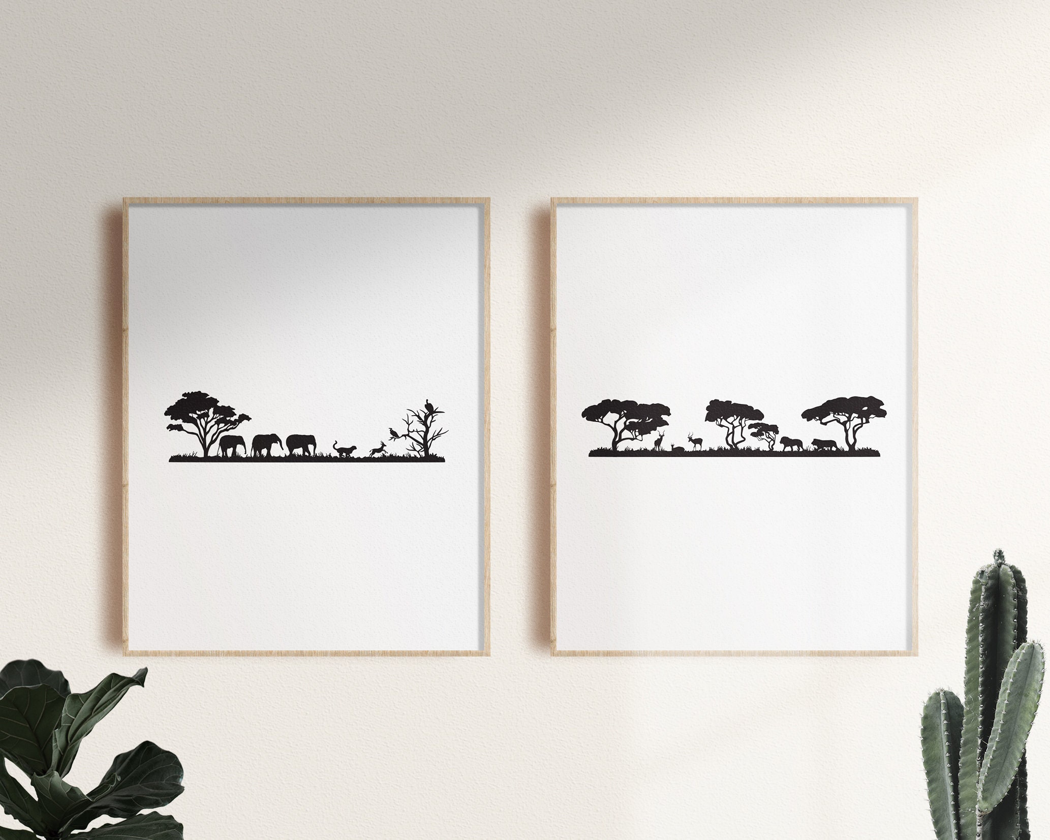 Safari SVG, African Savanna Svg, Wildlife Scene, Elephant Clipart, Hunt ...