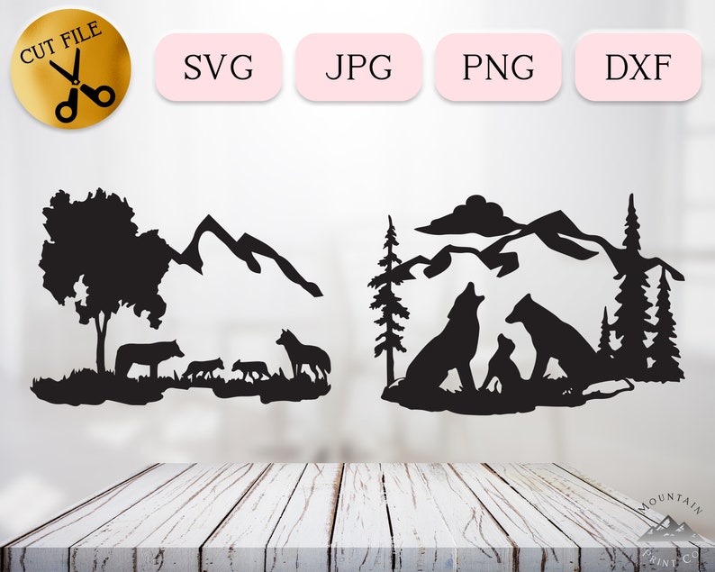 Wolf Nursery Scene SVG Bundle, Family of Wolves Svg, Family Wildlife ...