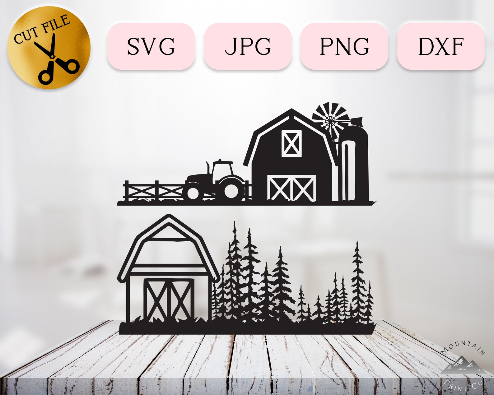 Farm Scenes With No Animals Svg Farming Life Clipart Barn by - Etsy