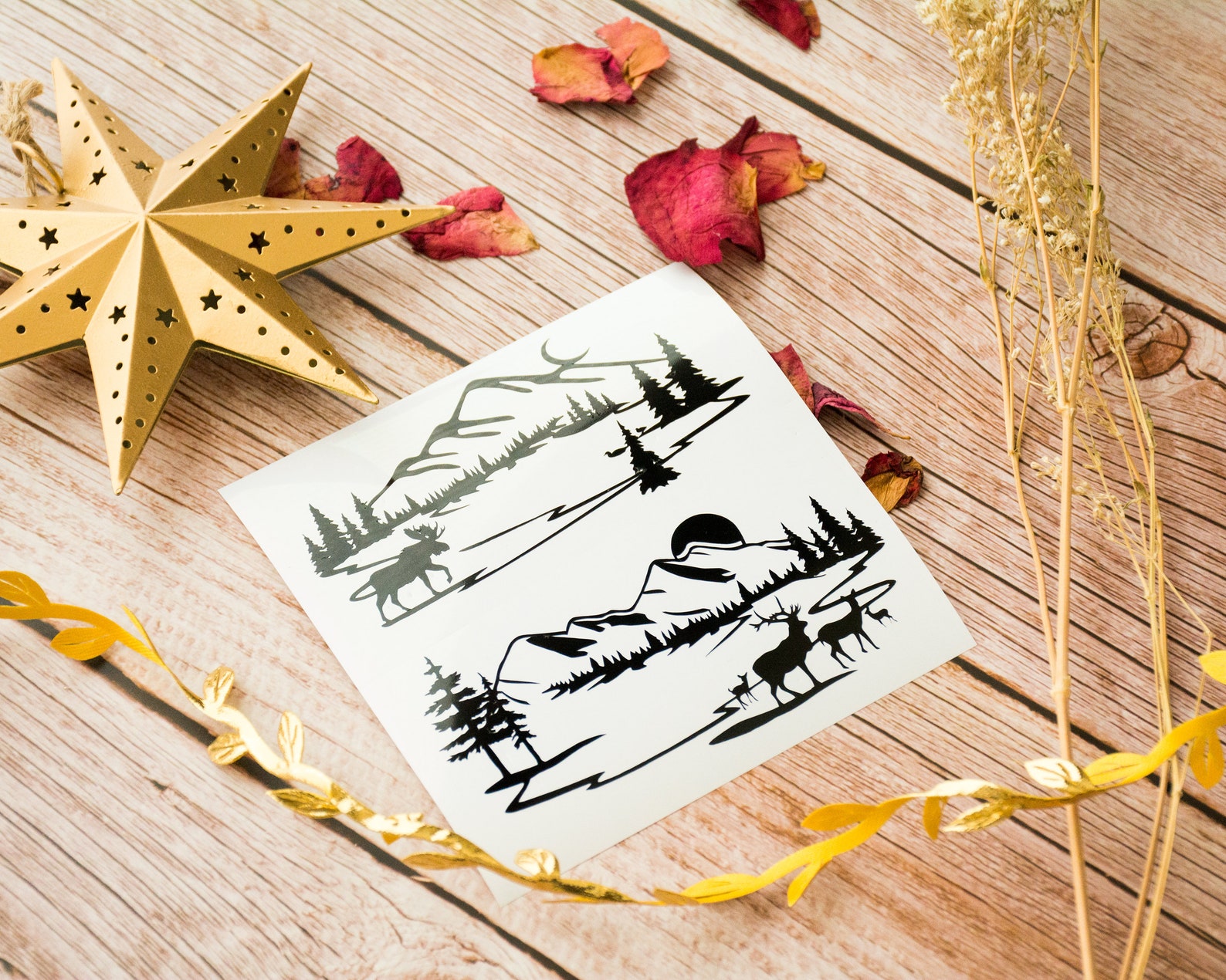 Lake Shore SVG Bundle Mountain Wildlife Scene Forest - Etsy