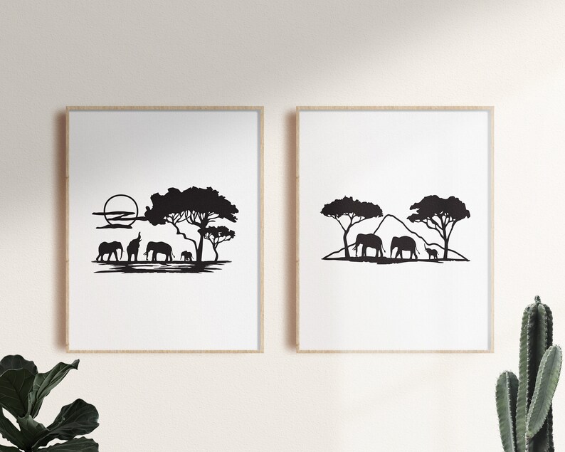Elephant Family SVG Bundle Safari Animal Scene Safari | Etsy