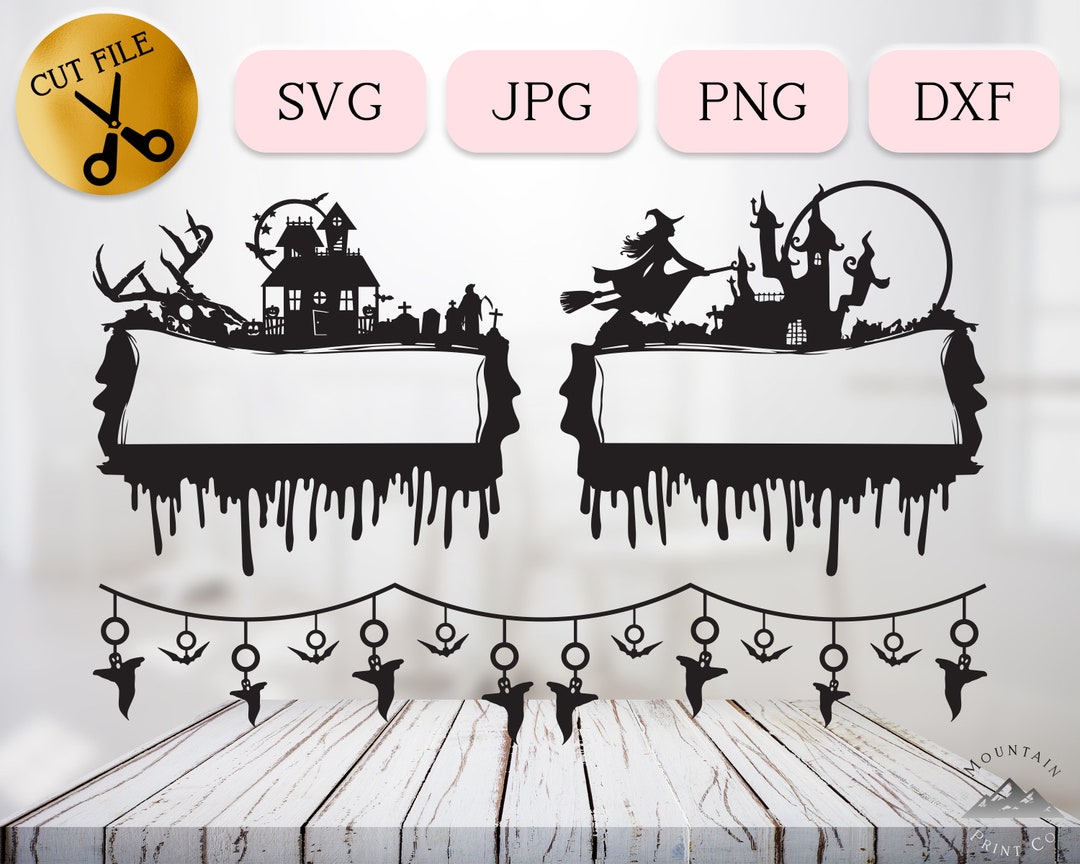 Scary Blood Drip SVG, Halloween Banner Svg, Spooky Deer Skull ...