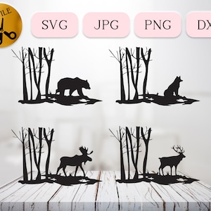 Forest Edge SVG, Animal Clipart, Wildlife Svg, Forest Meadow Svg ...