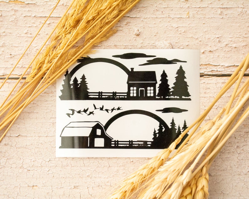 Homestead Silhouette SVG Bundle, Rural Farmhouse Clipart, Farming Scene ...