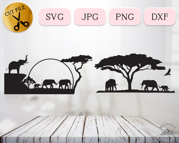 Elephant SVG African Safari Svg Bundle Safari Animals | Etsy Canada