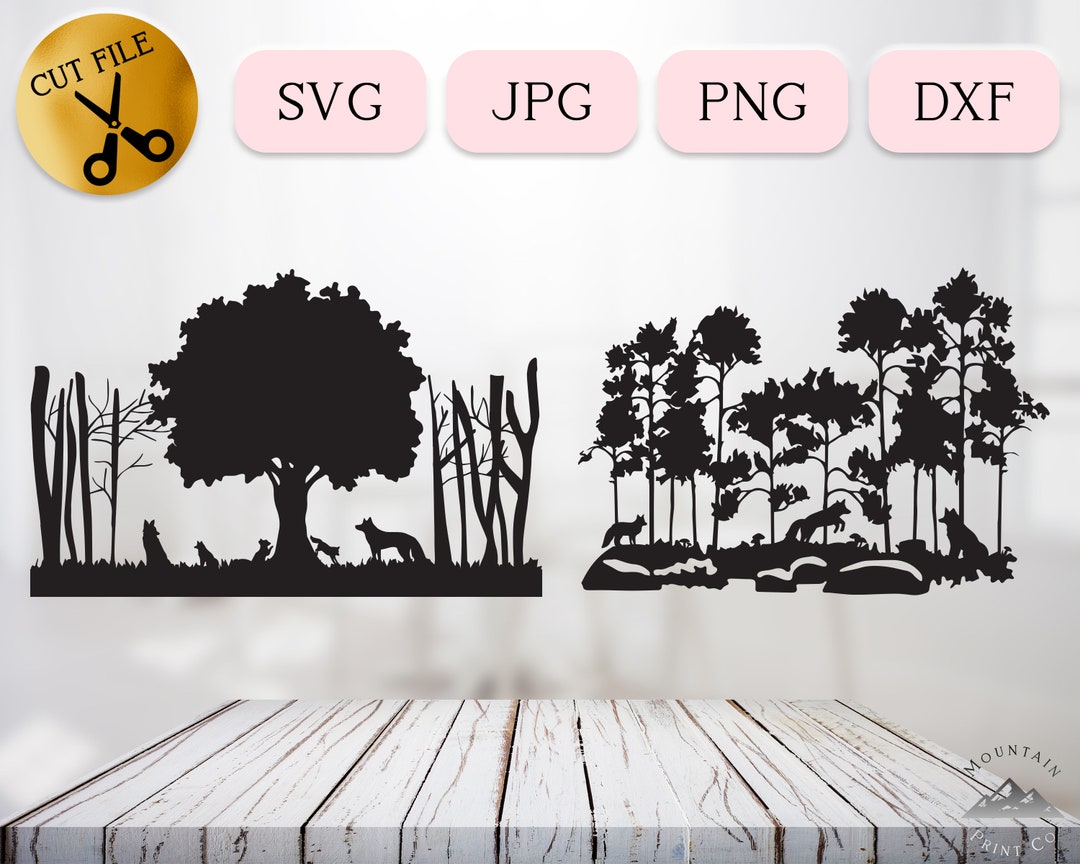 Fox Family Svg Bundle, Forest Fox Svg, Woodland Foxes Silhouette ...