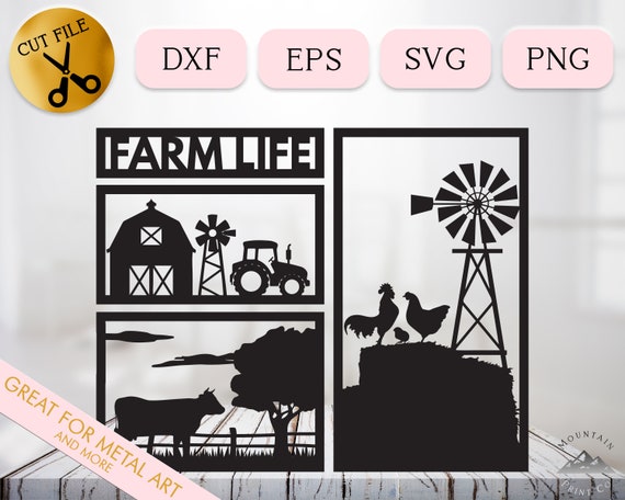 Farmhouse DXF Cut Files for CNC Laser Cut Farm Life Svg - Etsy