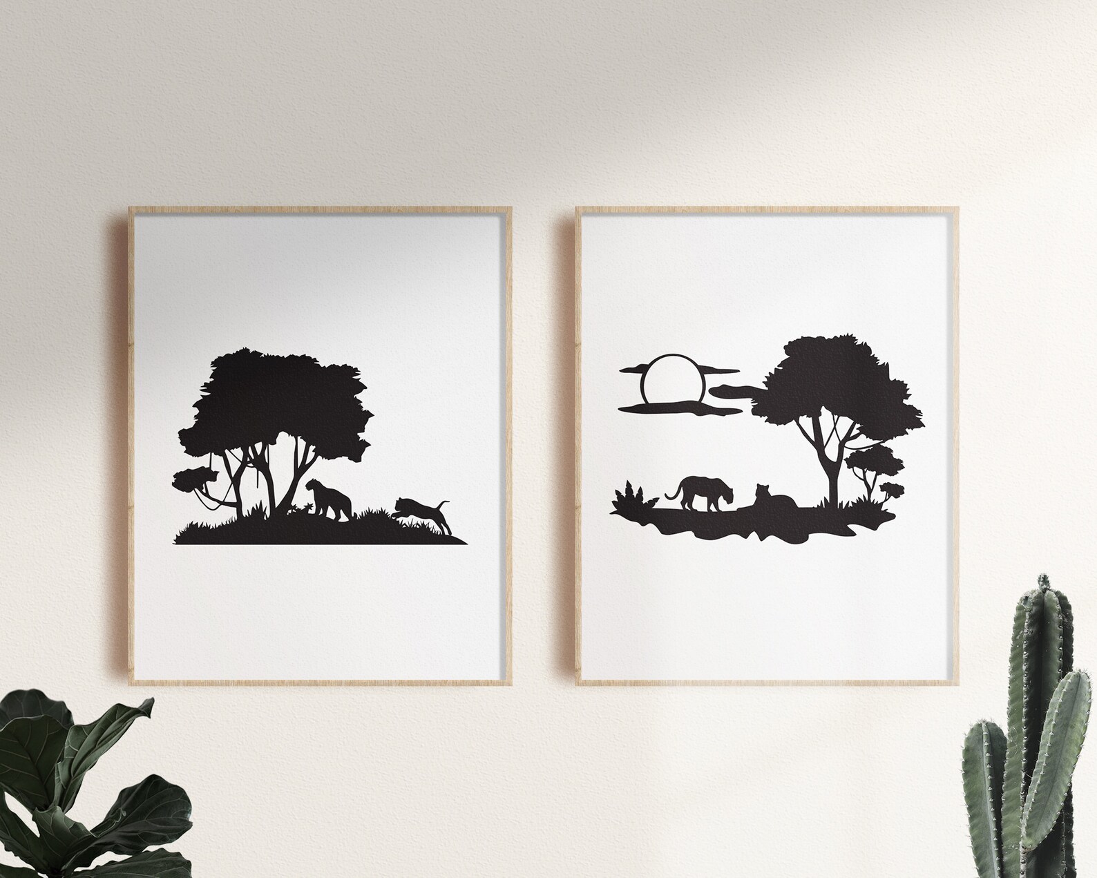 Jungle Cats Svg Bundle, Big Cat Silhouette, Jungle Animals Scene ...