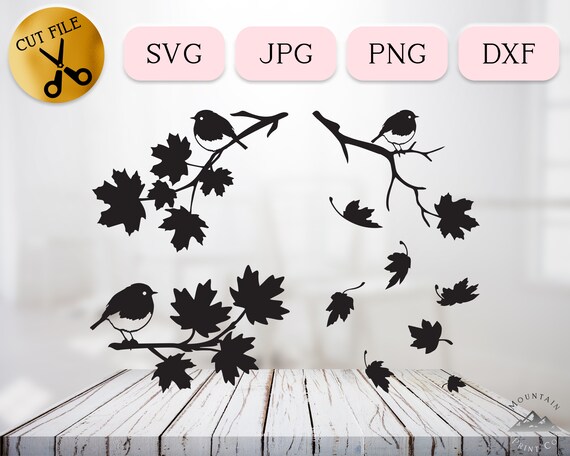 Maple Leaf Branch Svg Black Silhouette With Leaf Of Tree. Single