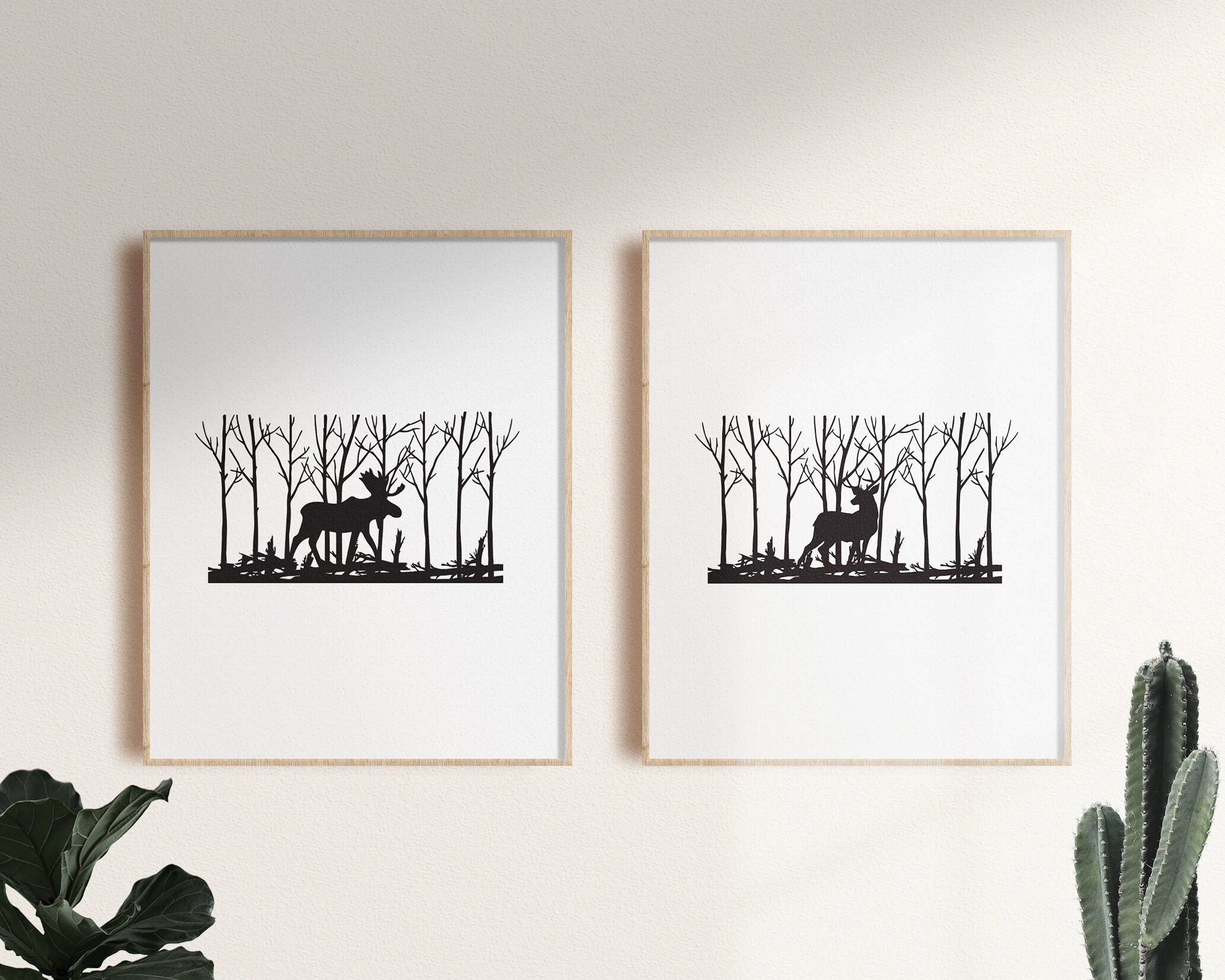 Fallen Tree SVG Wooded Path Svg Deer in Forest Svg Autumn - Etsy