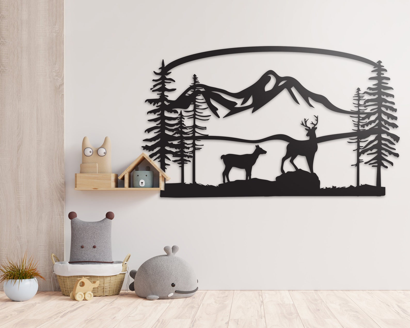 Mountain Animal SVG Woodland Scene Forest Landscape Vector | Etsy Canada