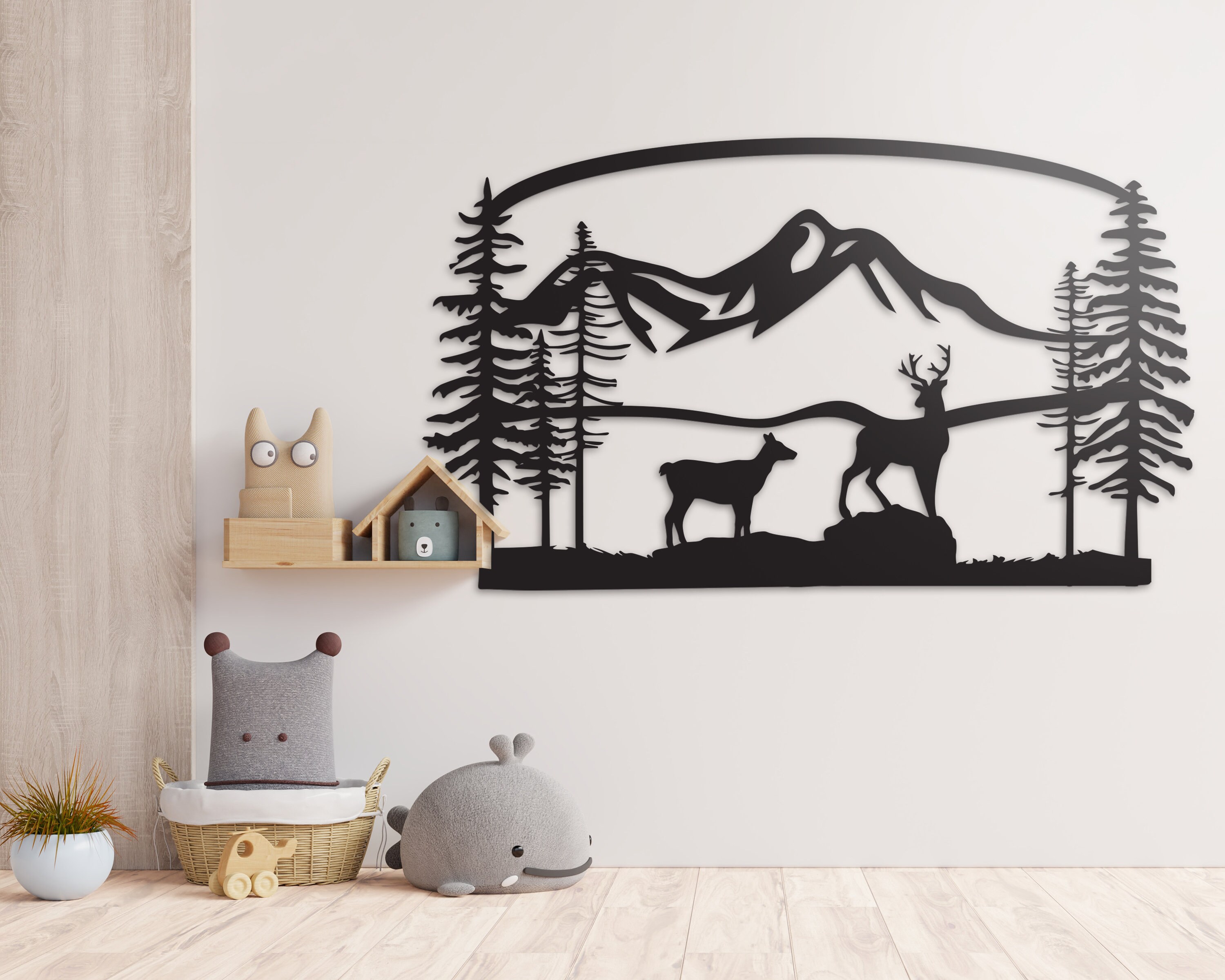 Mountain Animal SVG Woodland Scene Forest Landscape Vector | Etsy Canada