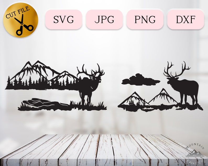 Mountain Elk SVG Bundle Bugling Elk Cricut Vector Forest - Etsy