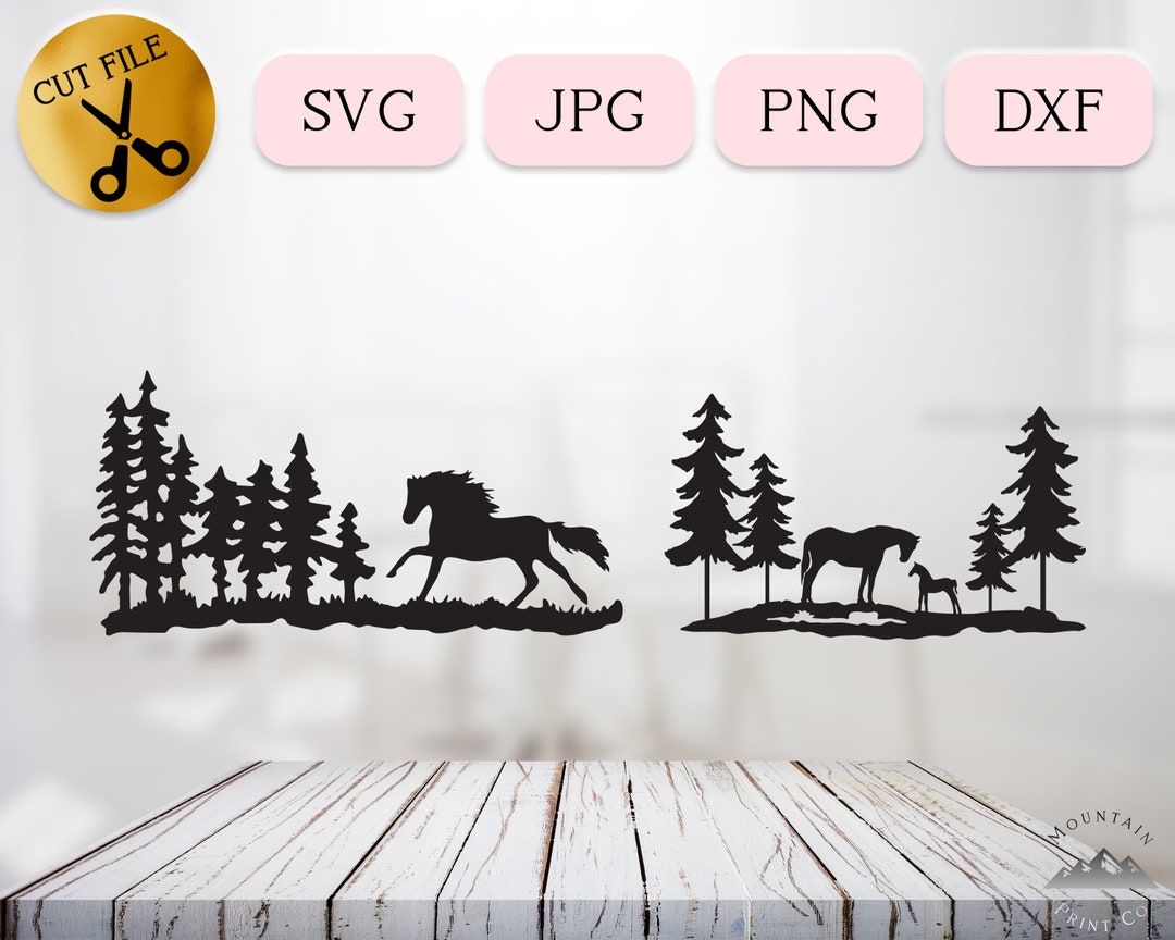 Wild Horses Svg Bundle, Horse Running Silhouette, Foal Svg, Mama Horse ...
