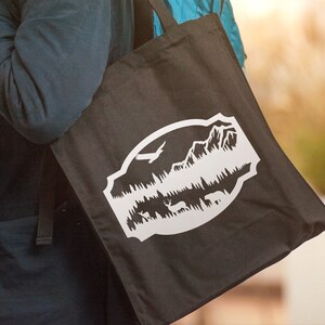 Alpine Svg Scene, Mountainside Wildlife Silhouette, Framed Eagle Dxf ...