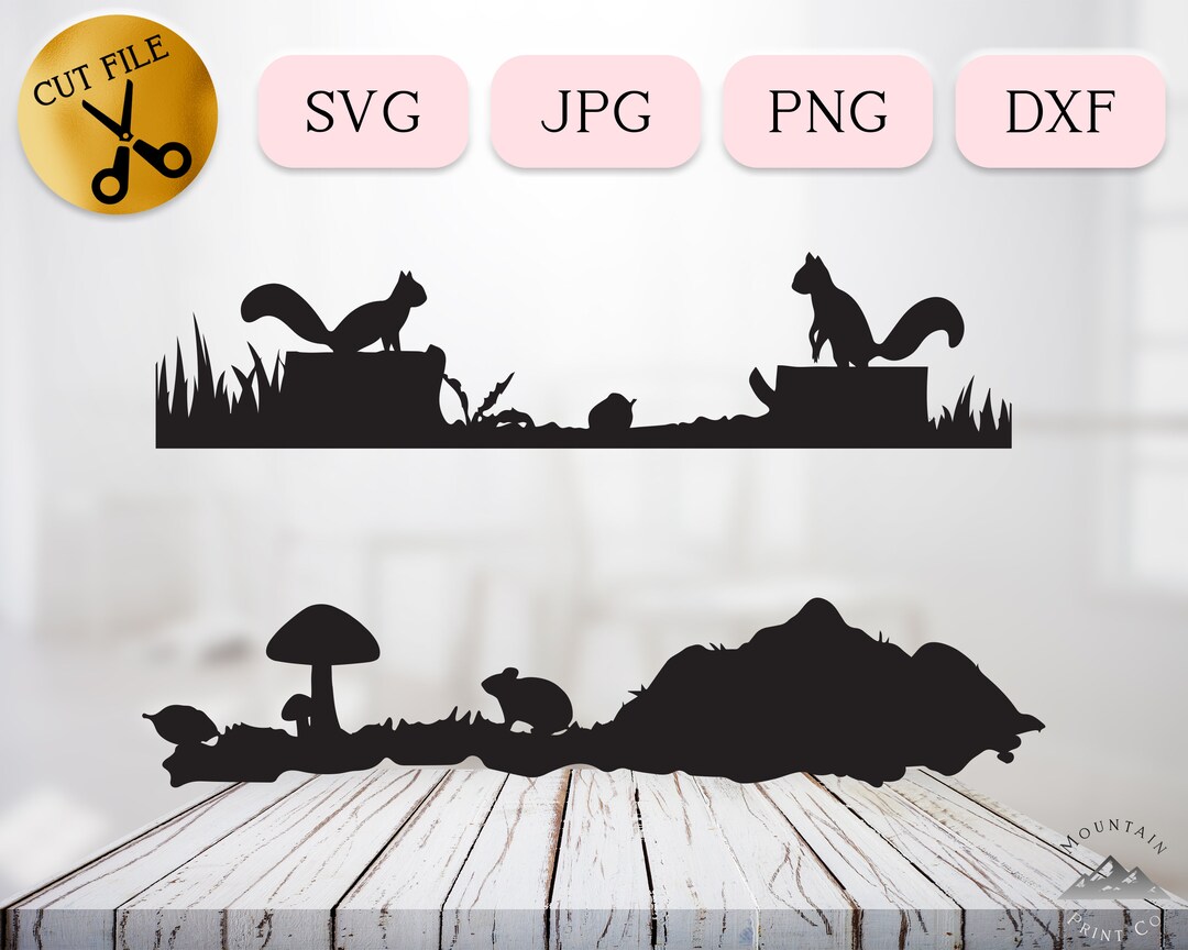 Squirrel SVG Bundle, Woodland Mouse Silhouette, Close up Nature Svg ...