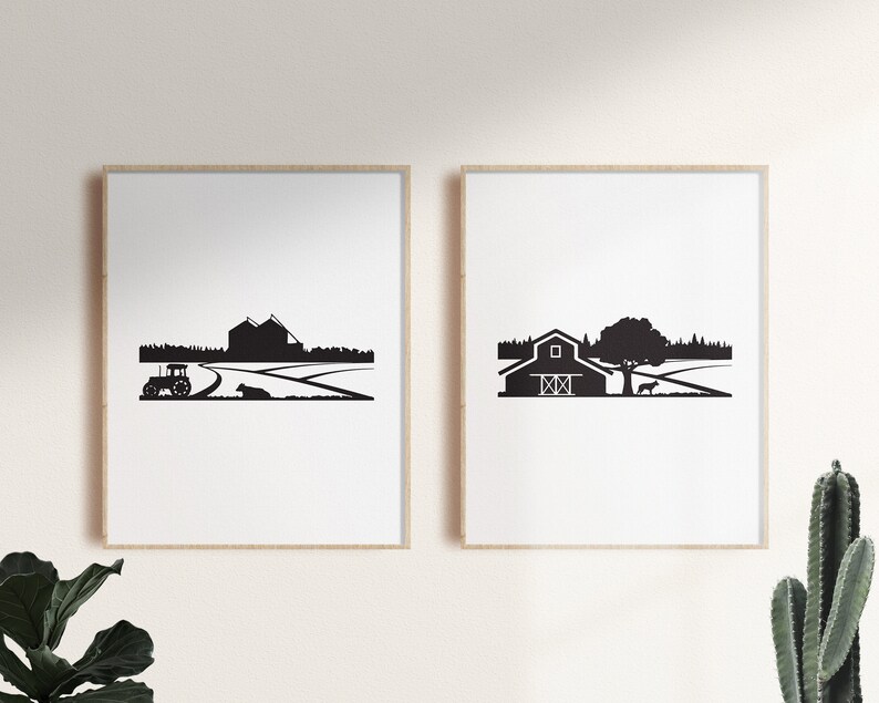 Farm Silo Svg, Countryside Farm Silhouette, Wheat Fields Svg Bundle ...