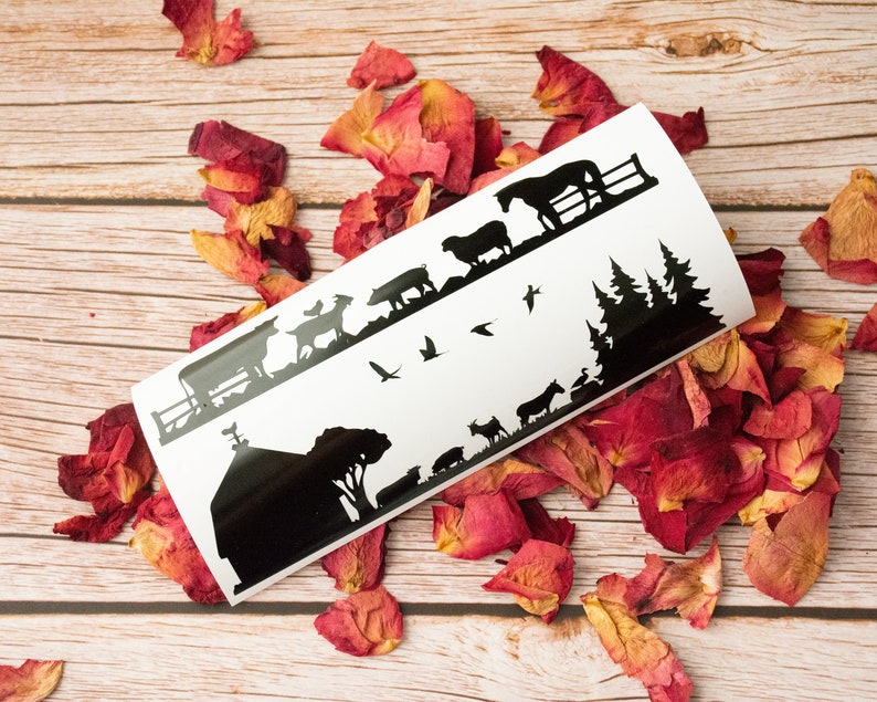 Farm Animal Scene Svg Bundle, Cow Pig Svg Goat Sheep Horse Silhouette ...